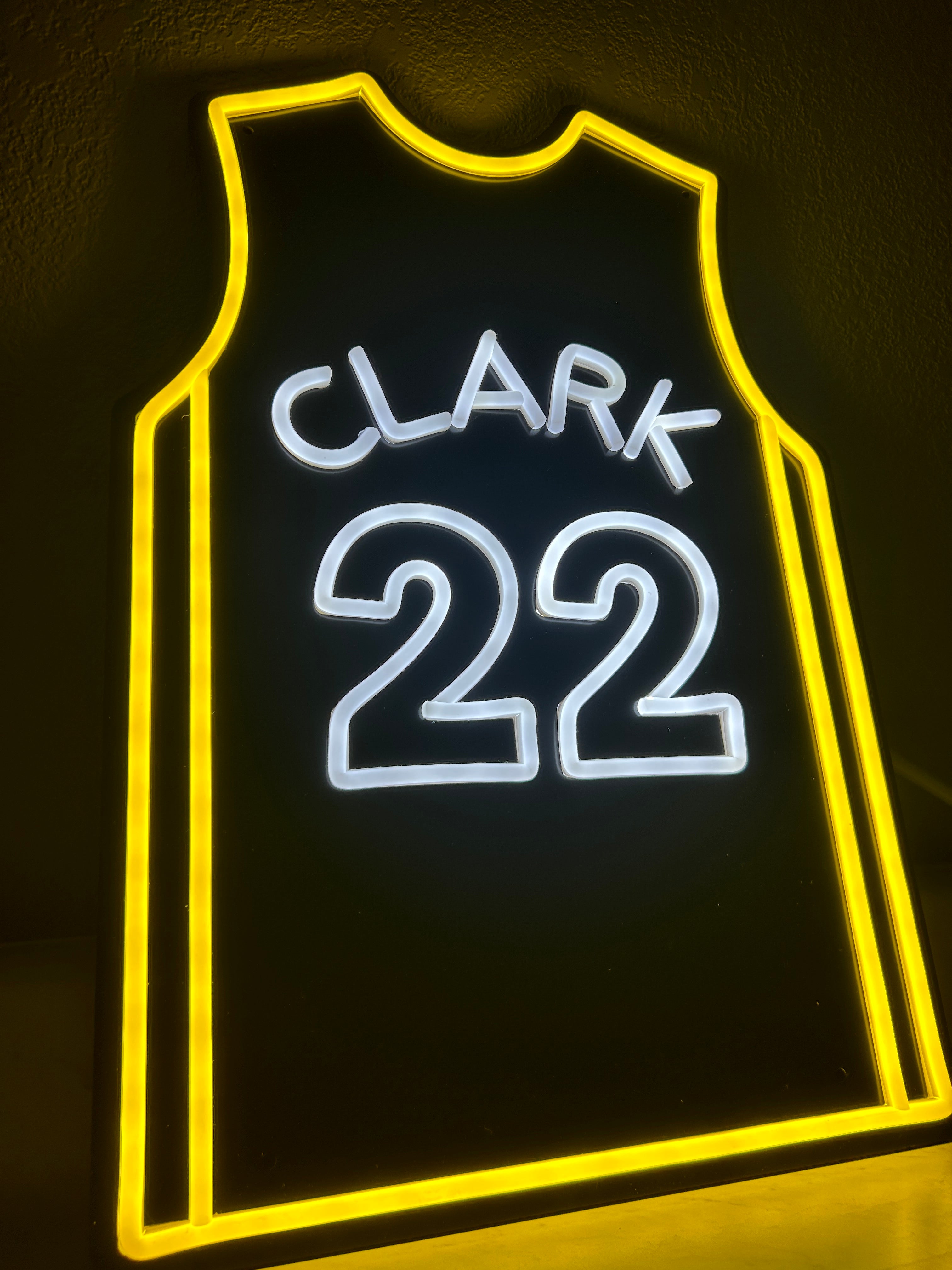 Clark #22 Glow Jersey, Sports LED Sign, Basketball Wall Decor, Mens ...